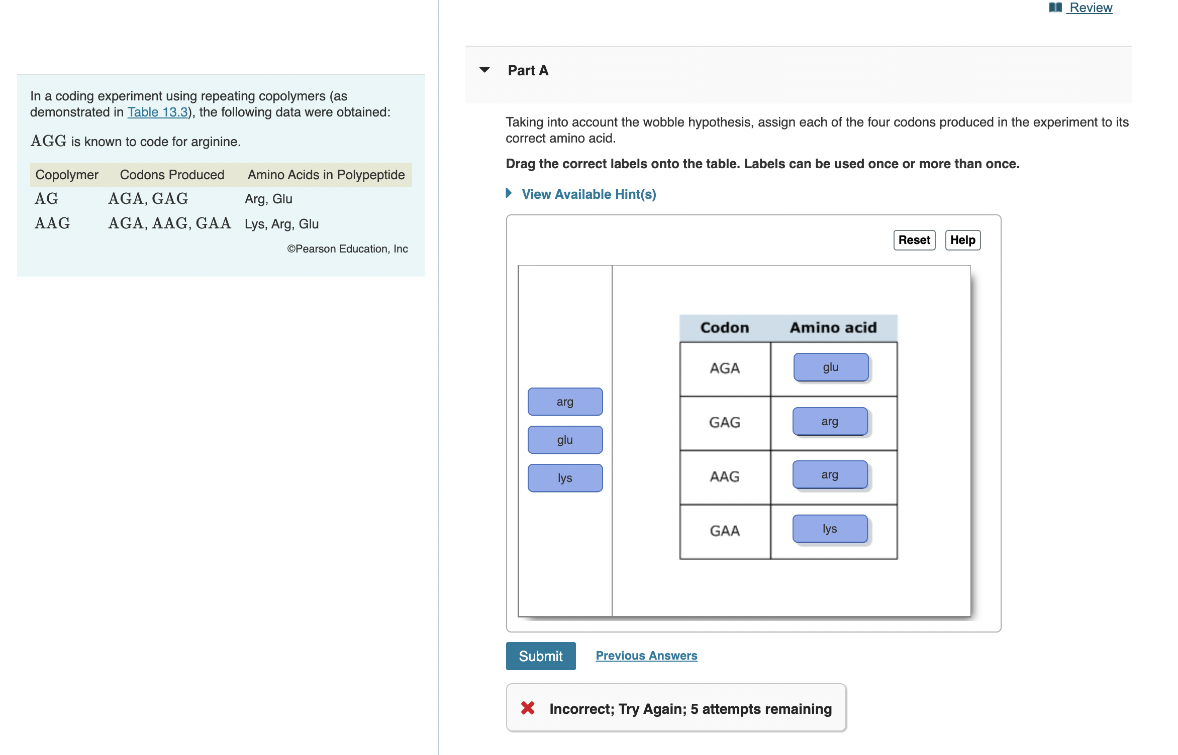 Solved In a coding experiment using repeating copolymers | Chegg.com