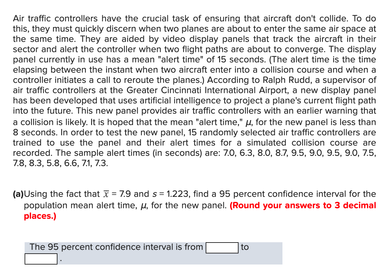 Solved Air traffic controllers have the crucial task of | Chegg.com