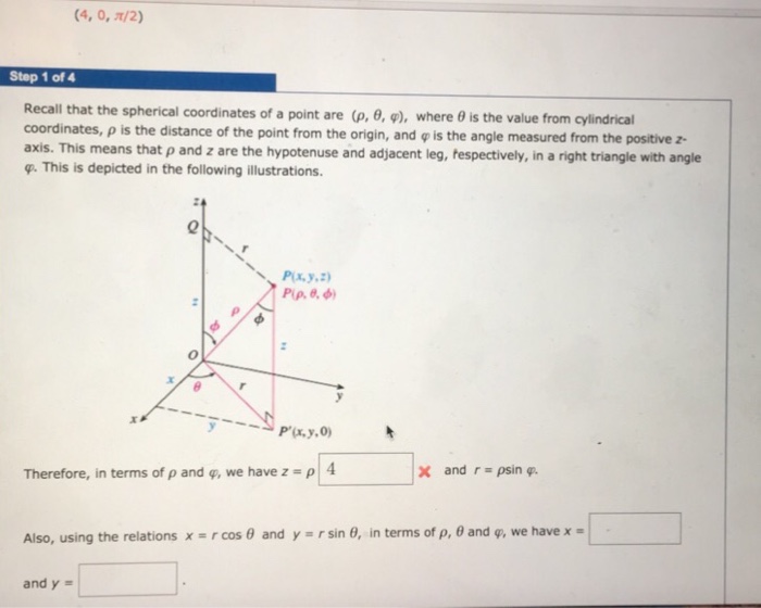 Solved Recall that the spherical coordinates of a point are | Chegg.com