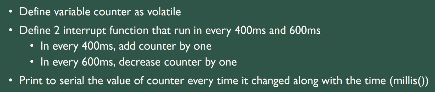 Solved Define Variable Counter As Volatile Define 2