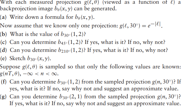Solved With Each Measured Projection G ℓ θ Viewed As A