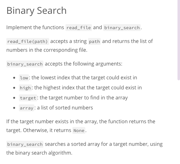 Solved Binary Search Implement the functions read_file and | Chegg.com