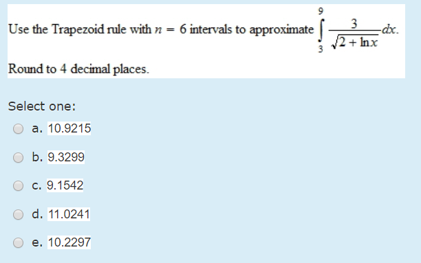 Solved Use the Trapezoid rule with n = 6 intervals to | Chegg.com