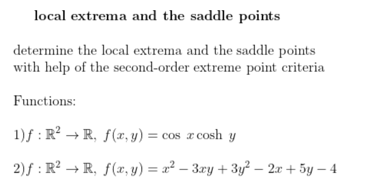 Solved local extrema and the saddle points determine the | Chegg.com