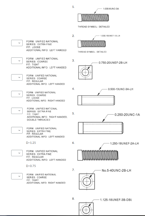 Solved English Thread Note: 0.375-32UNEF-3A-LH Explanation: | Chegg.com