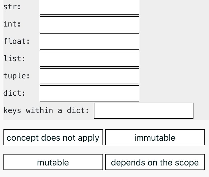 Solved Str Int Float List Tuple Dict Keys Within A 4889