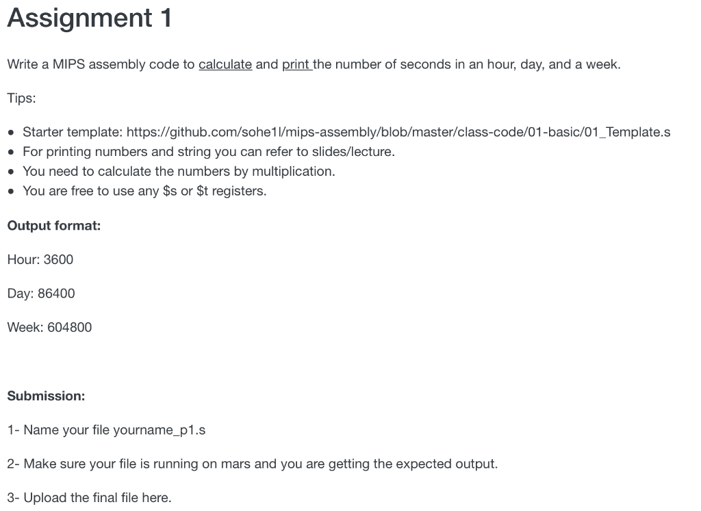 Assignment 1 Write a MIPS assembly code to calculate | Chegg.com Assignment 1 Write a MIPS assembly code to calculate | Chegg.com