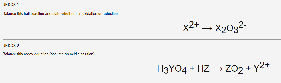 Solved REDOX 1 Balance this half reaction and state whether | Chegg.com