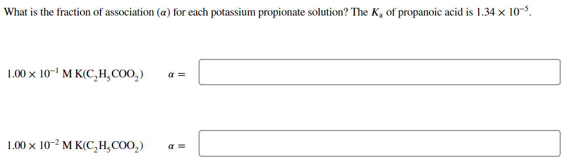 Solved What is the fraction of association (a) for each | Chegg.com