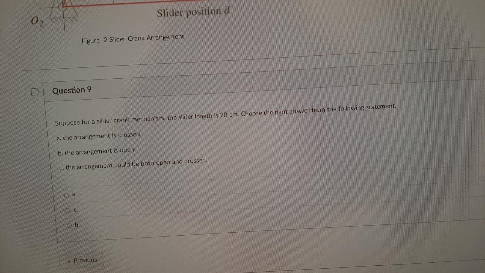 Solved Slider position a 02 Figure -2 Slider-Crank | Chegg.com