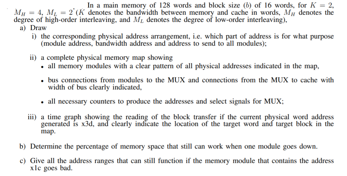 Solved In a main memory of 128 words and block size (6) of | Chegg.com