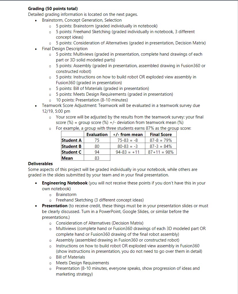 ENGR 10: Introduction to Engineering Final Project: | Chegg.com
