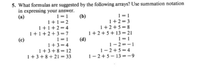 Solved 5. What formulas are suggested by the following | Chegg.com