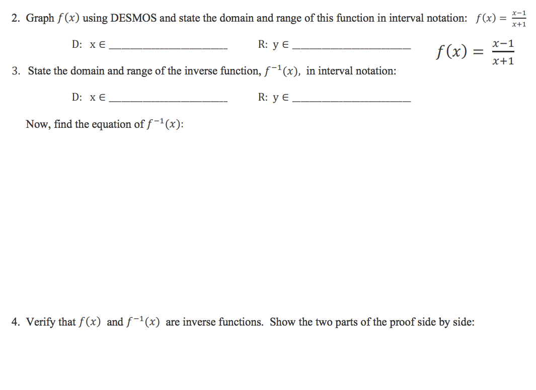 Solved Graph f(x) ﻿using DESMOS and state the domain and | Chegg.com