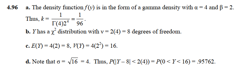 Solved 6 a. The density function f(y) is in the form of a | Chegg.com
