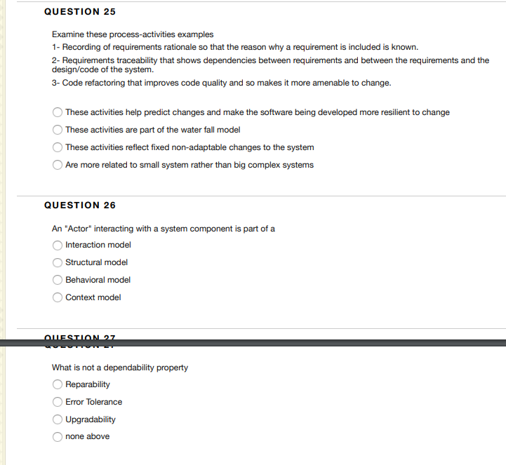 QUESTION 25 Examine these process-activities examples | Chegg.com