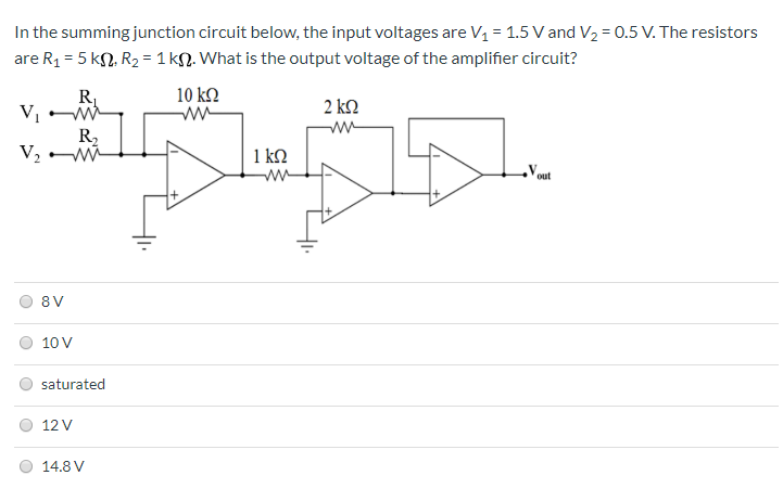 Solved In The Summing Junction Circuit Below The Input