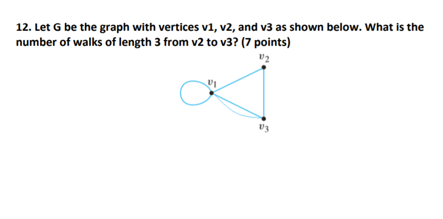 Solved 12. Let G be the graph with vertices v1, v2, and v3 | Chegg.com