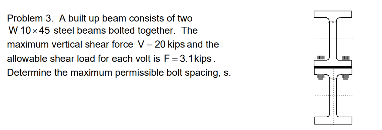 Solved Problem 3. A built up beam consists of two W 10x45 | Chegg.com