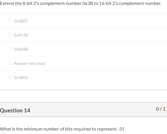 Solved Extend the 8-bit 2's complement number Ox3B to 16-bit | Chegg.com