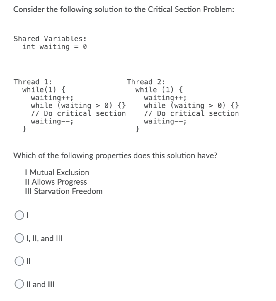 Solved Consider the following solution to the Critical | Chegg.com