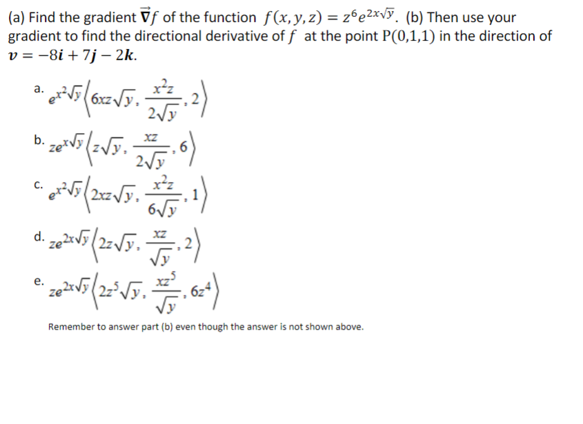 (a) Find the gradient ∇f of the function | Chegg.com