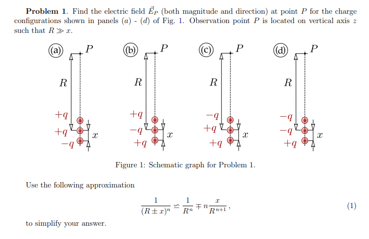 Solved Problem 1. Find the electric field Ēp (both magnitude | Chegg.com