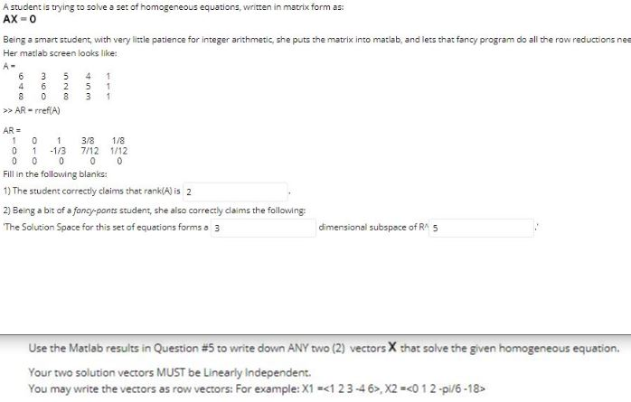 Matlab Solve Matrix Equation Ax 0 - Tessshebaylo