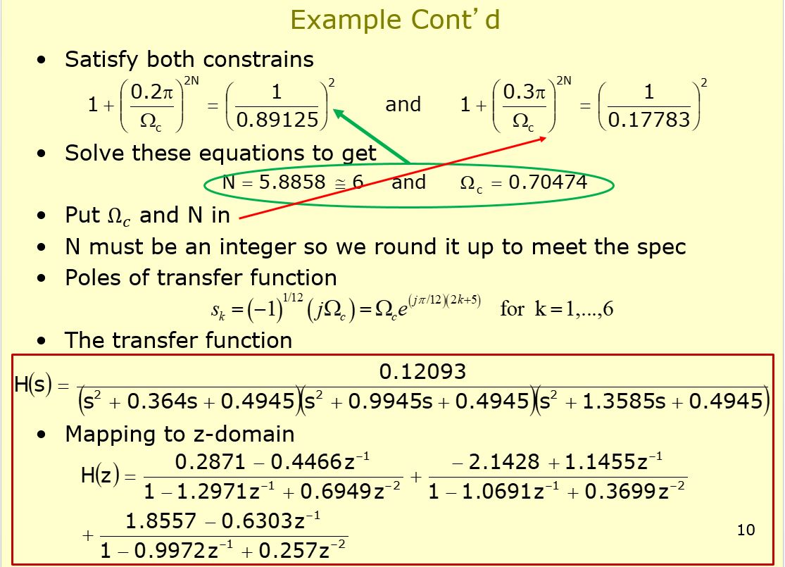 Solved after calculating N and cutoff frequency. How we | Chegg.com