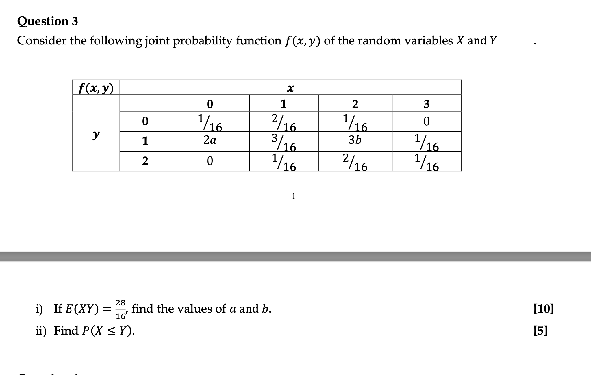 Solved Consider the following joint probability function | Chegg.com