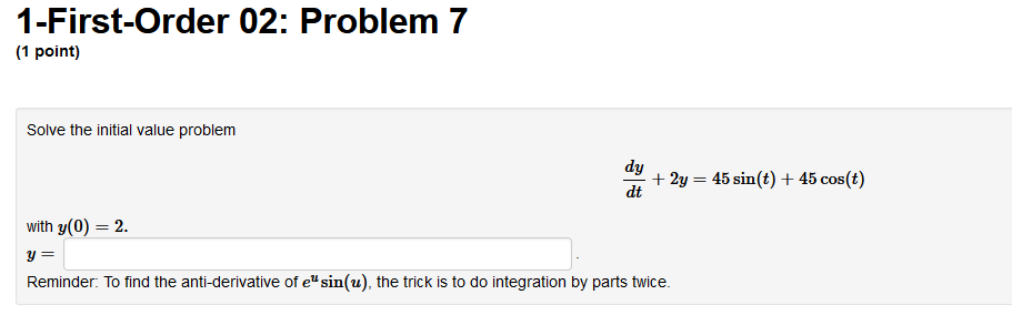 Solved 1 First Order 02 Problem 5 1 Point Solve The