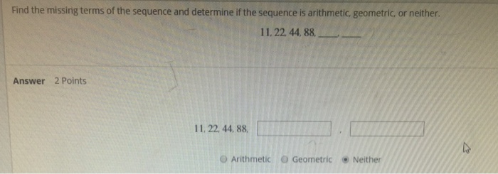 Solved Find the missing terms of the sequence and determine | Chegg.com