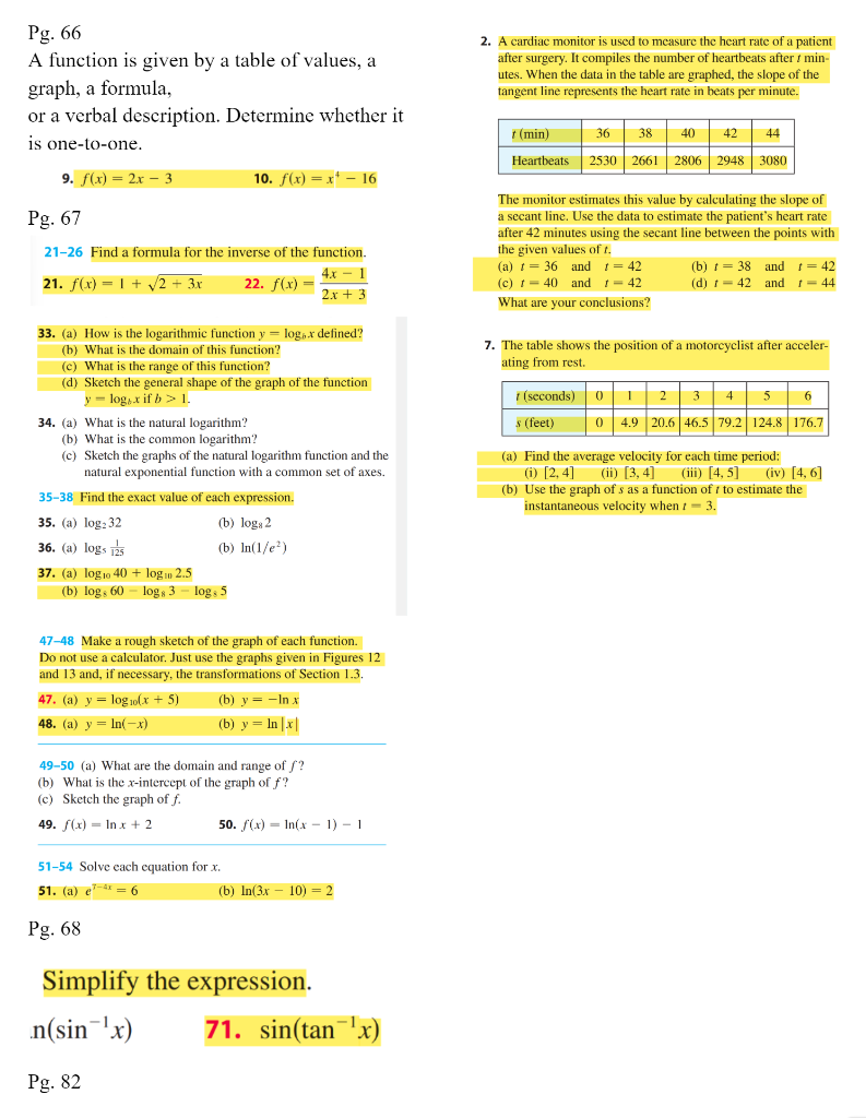 Solved A function is given by a table of values, a graph, | Chegg.com