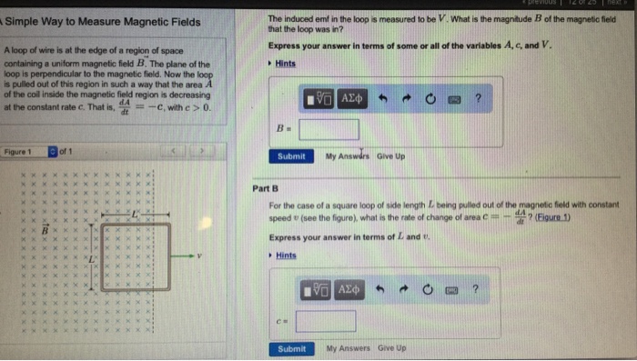 Solved Simple Way to Measure Magnetic Fields The induced emf | Chegg.com