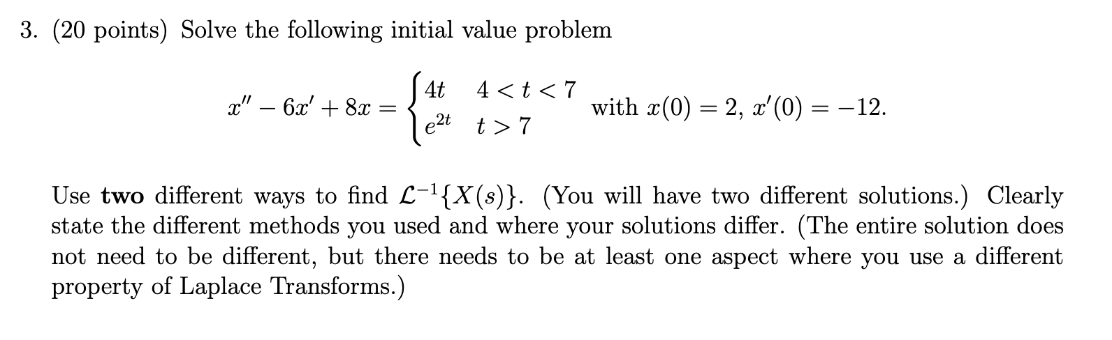 Solved Please at least use the unit step function! And the | Chegg.com