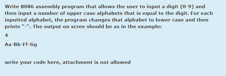 Solved Write 8086 assembly program that allows the user to | Chegg.com