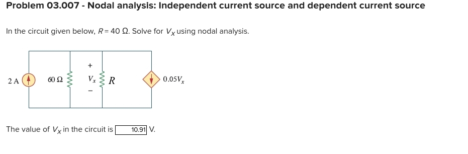Solved Problem 03.007 - Nodal analysis: Independent current | Chegg.com