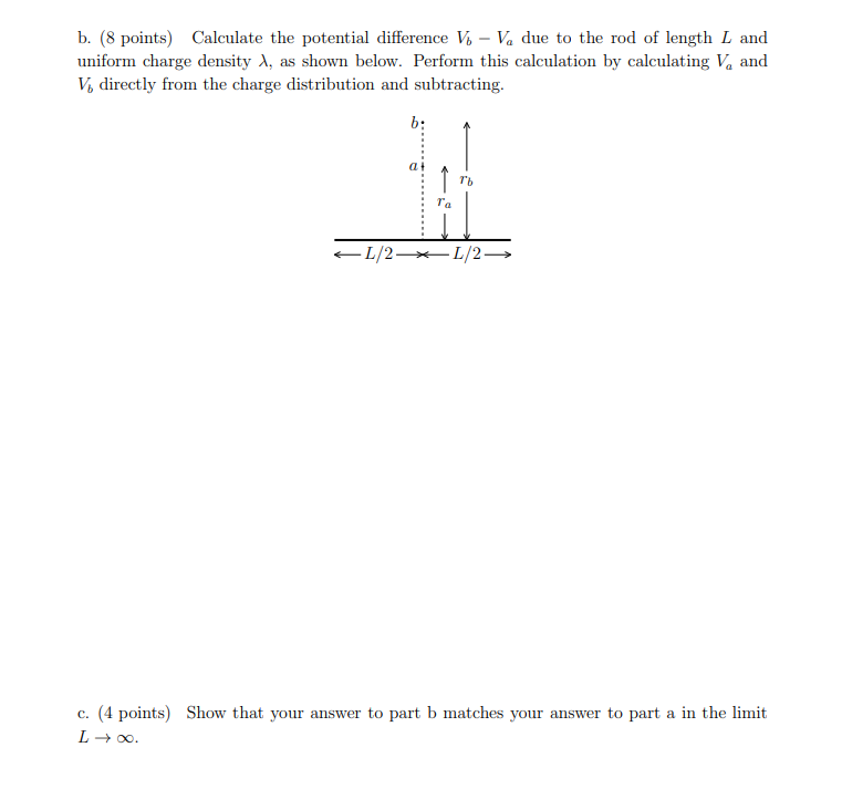 Solved a. (8 points) Calculate the potential difference V - | Chegg.com