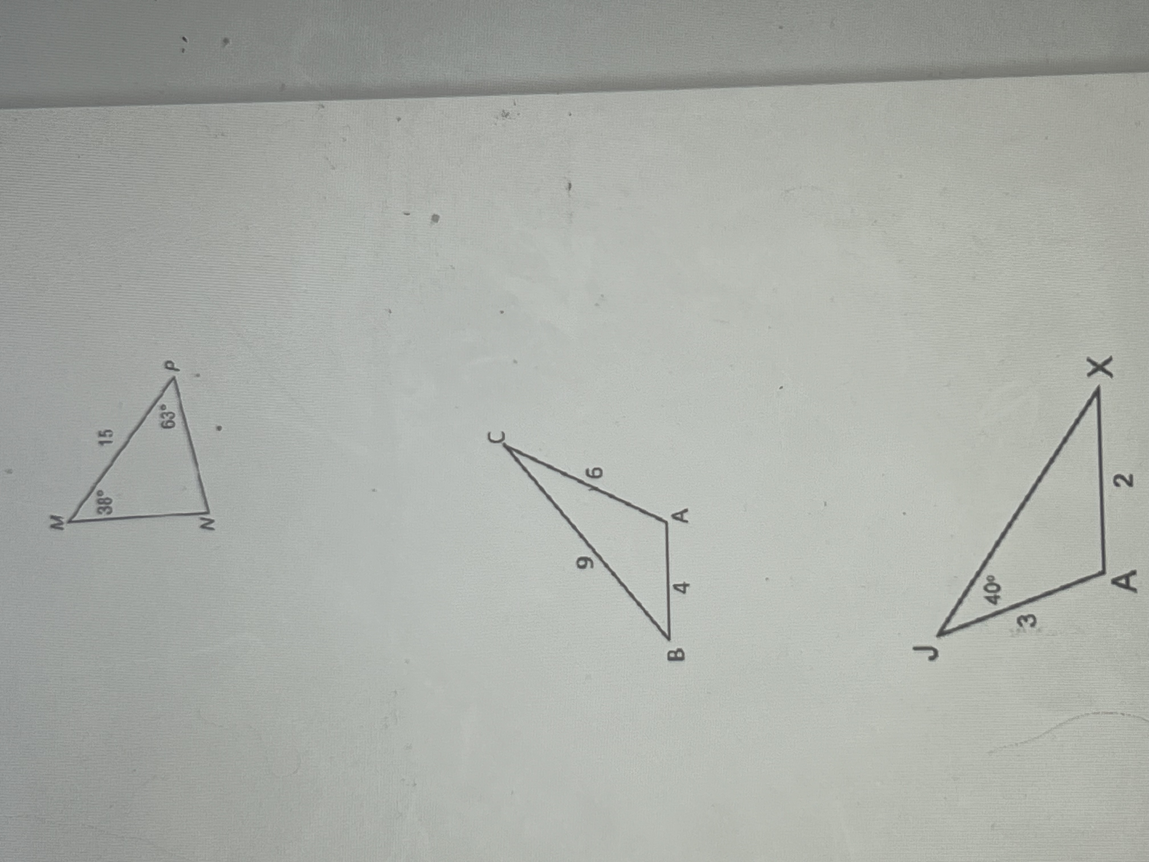 Solved Find the missing parts of the triangles.Round to the | Chegg.com