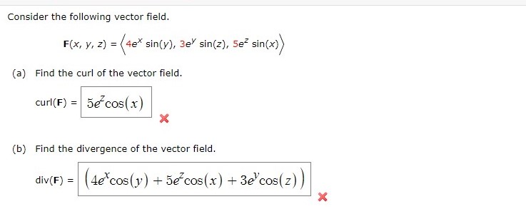 Solved Consider the following vector field. | Chegg.com