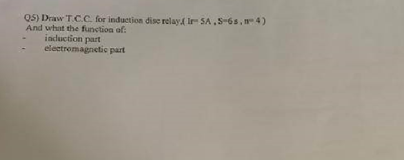 Solved Q5) Draw T,C.C, for induction diee rshy, (Ir-5A,5 65, | Chegg.com