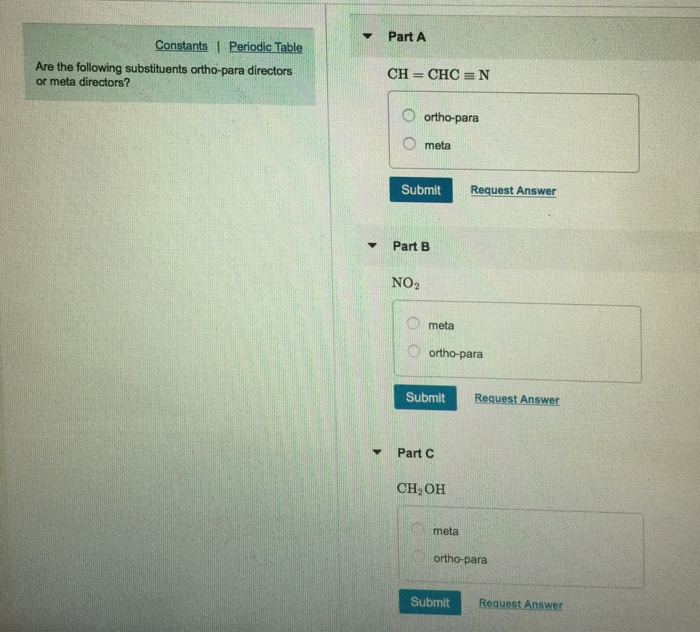 Solved Part A Constants I Periodic Table CH = CHC N Are the | Chegg.com