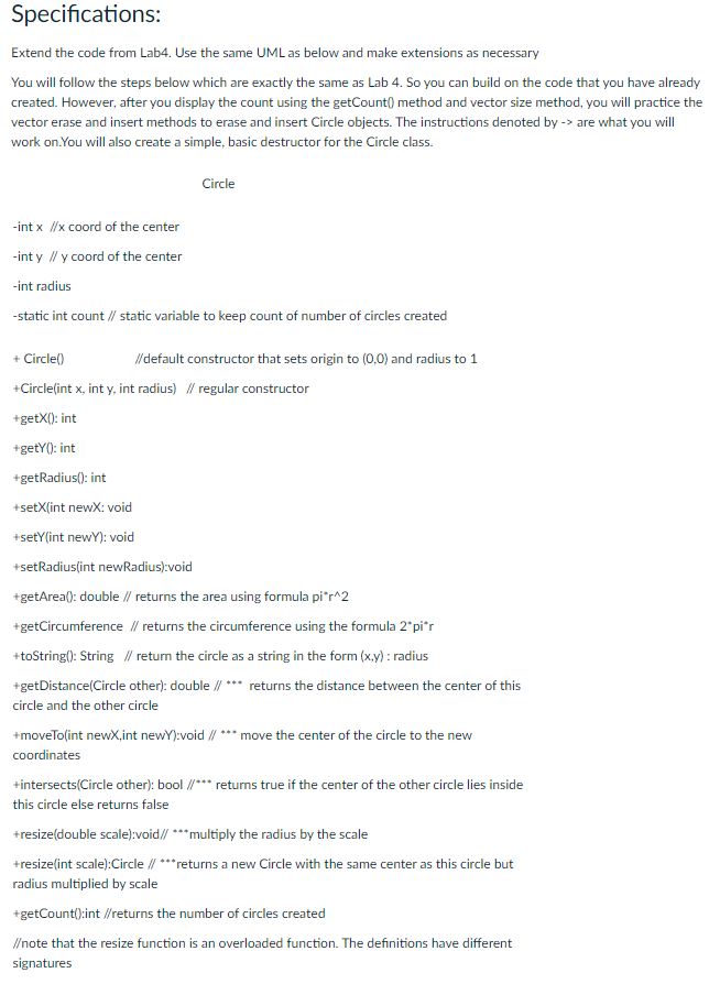 Solved Specifications: Extend the code from Lab4. Use the | Chegg.com