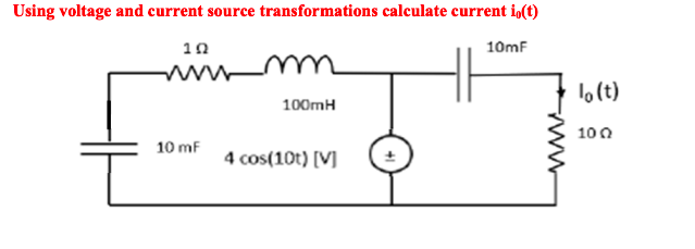 Solved Using voltage and current source transformations | Chegg.com
