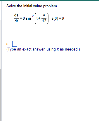 Solved Solve the initial value problem. | Chegg.com