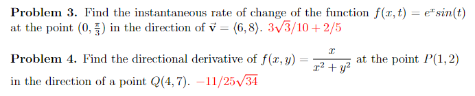 Solved Problem 3. Find the instantaneous rate of change of | Chegg.com