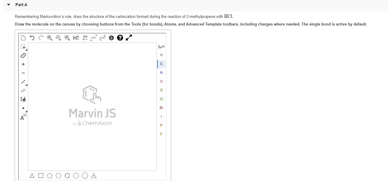 Solved Part A Remembering Markovnikov's rule, draw the | Chegg.com