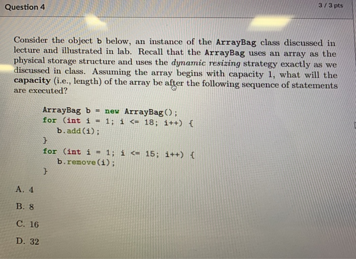 Solved 3/3 pts Question4 Consider the object b below, an | Chegg.com Solved 3/3 pts Question4 Consider the object b below, an | Chegg.com