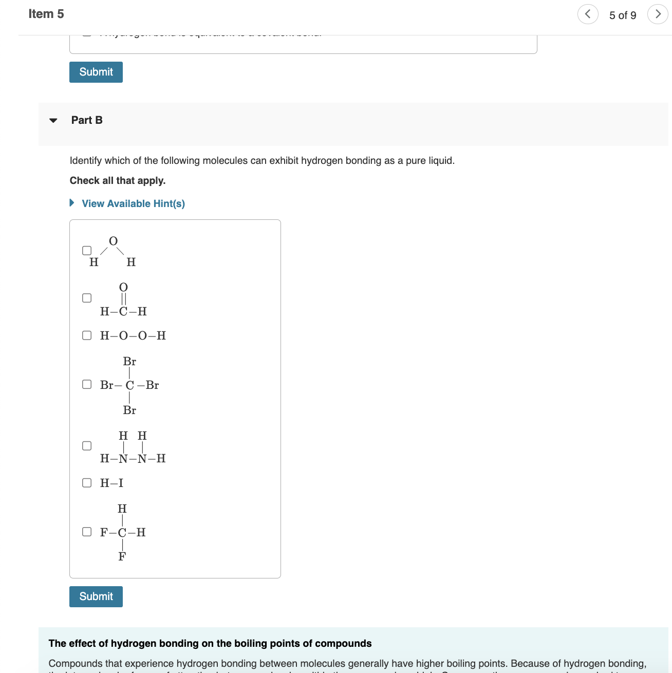 Solved Identify which of the following molecules can exhibit | Chegg.com