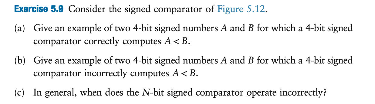 Solved Exercise 5.9 Consider the signed comparator of Figure | Chegg.com